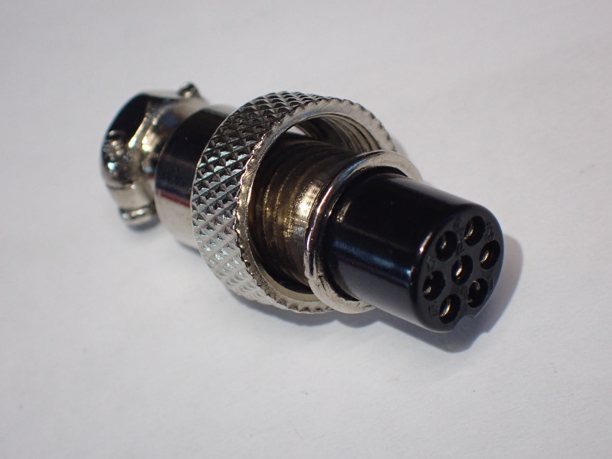 GX12 7 pin, microphone style, Panel and cable mount connectors, male/f ...