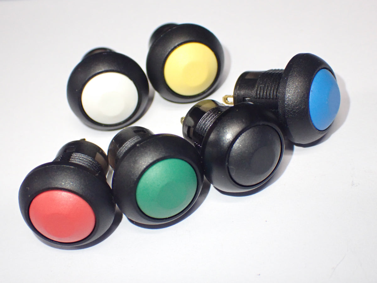 Button switch, SPST, Latching, dome panel mount button – Get Electronic NZ